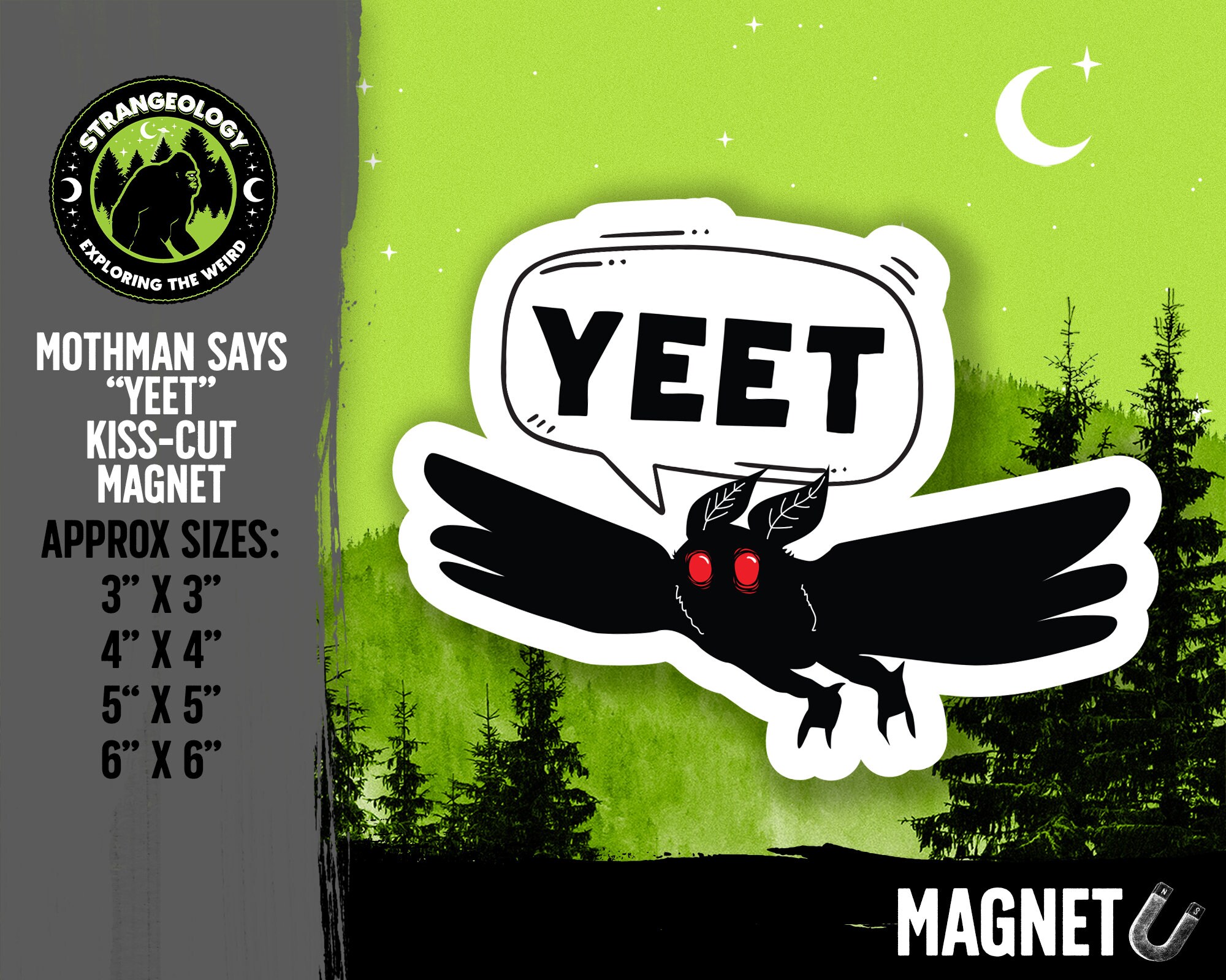 Mothman Says 'yeet' Meme Magnet // Cryptid Magnet - Etsy