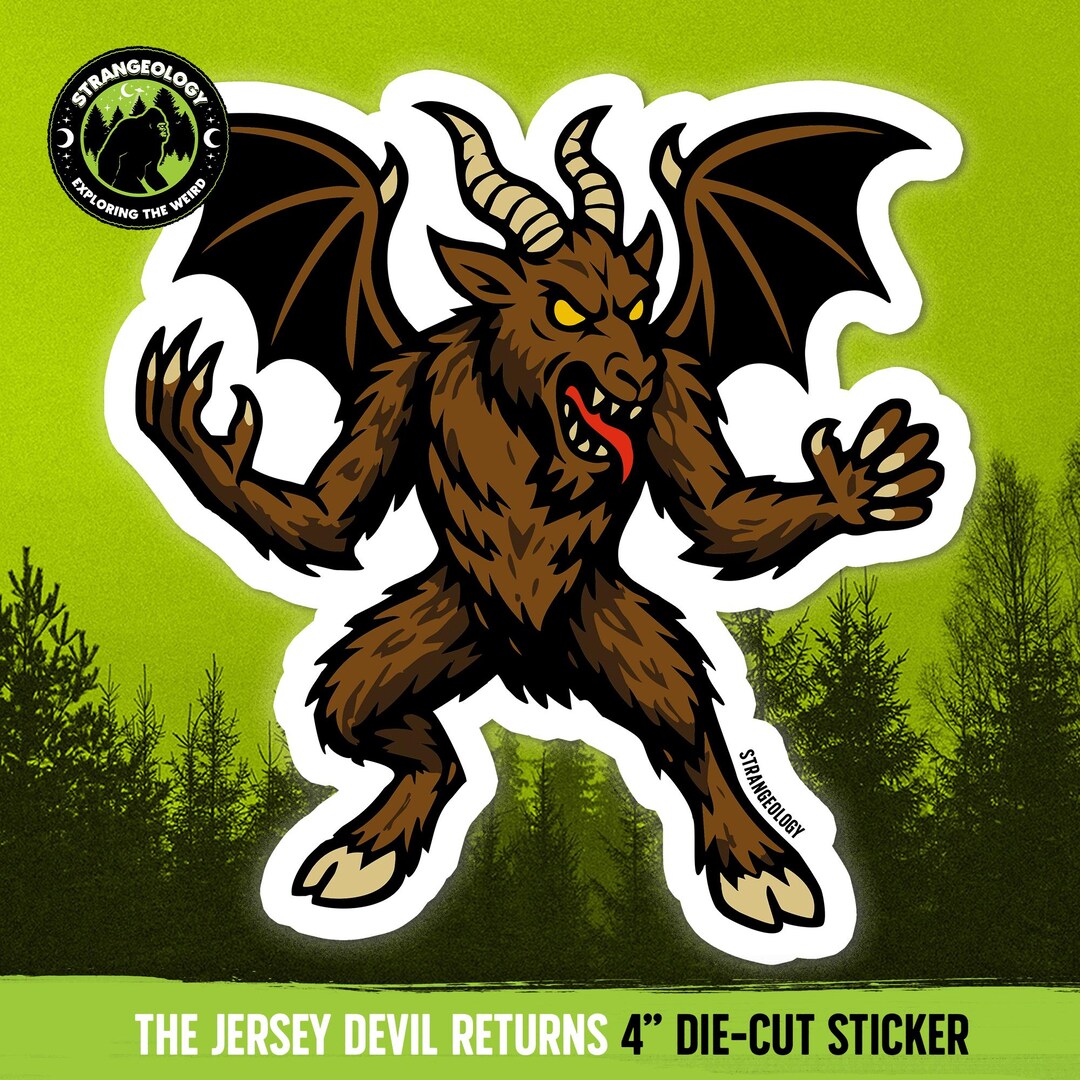 Jersey Devil Die-cut Stickers - Cryptid Cryptozoology Folklore Urban Legend Paranormal Monster ...