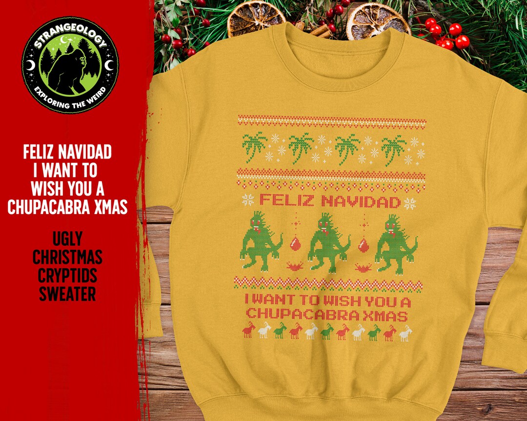 Funny Chupacabra Ugly Christmas Sweater: Puerto Rico Cryptid Xmas - Etsy
