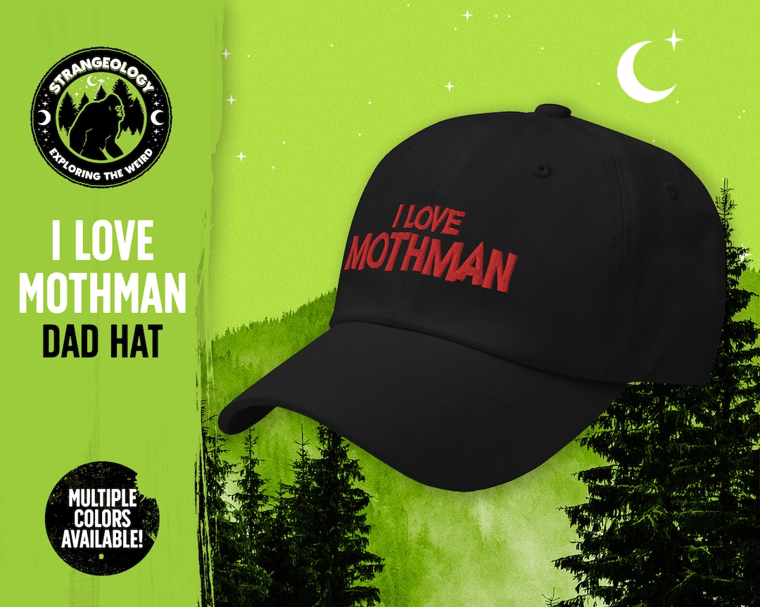 I Love Mothman Dad Hat // Embroidered Dad Hat, Cryptid, Cryptozoology ...