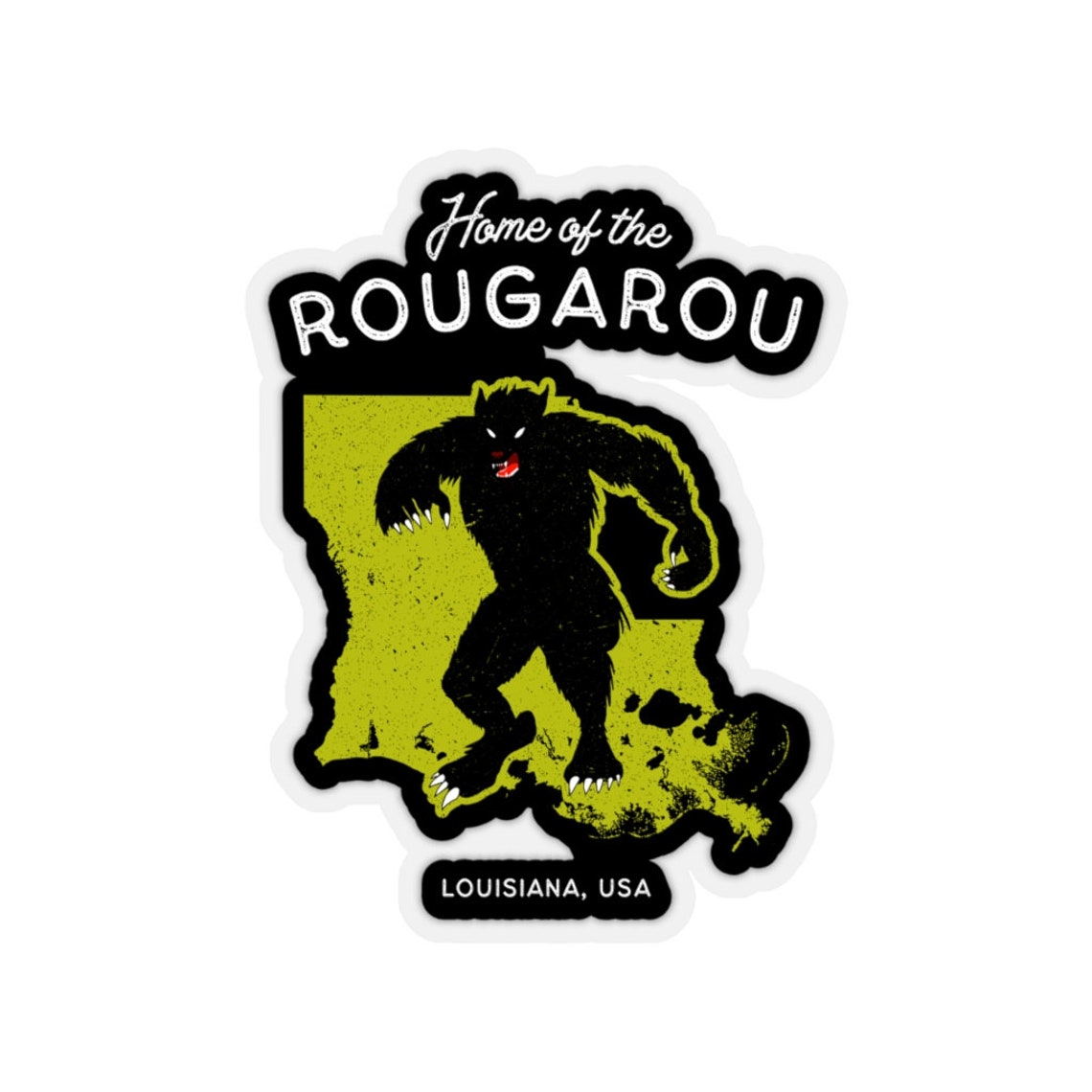 Home of the Rougarou Louisiana USA // Cryptid Sticker - Etsy España