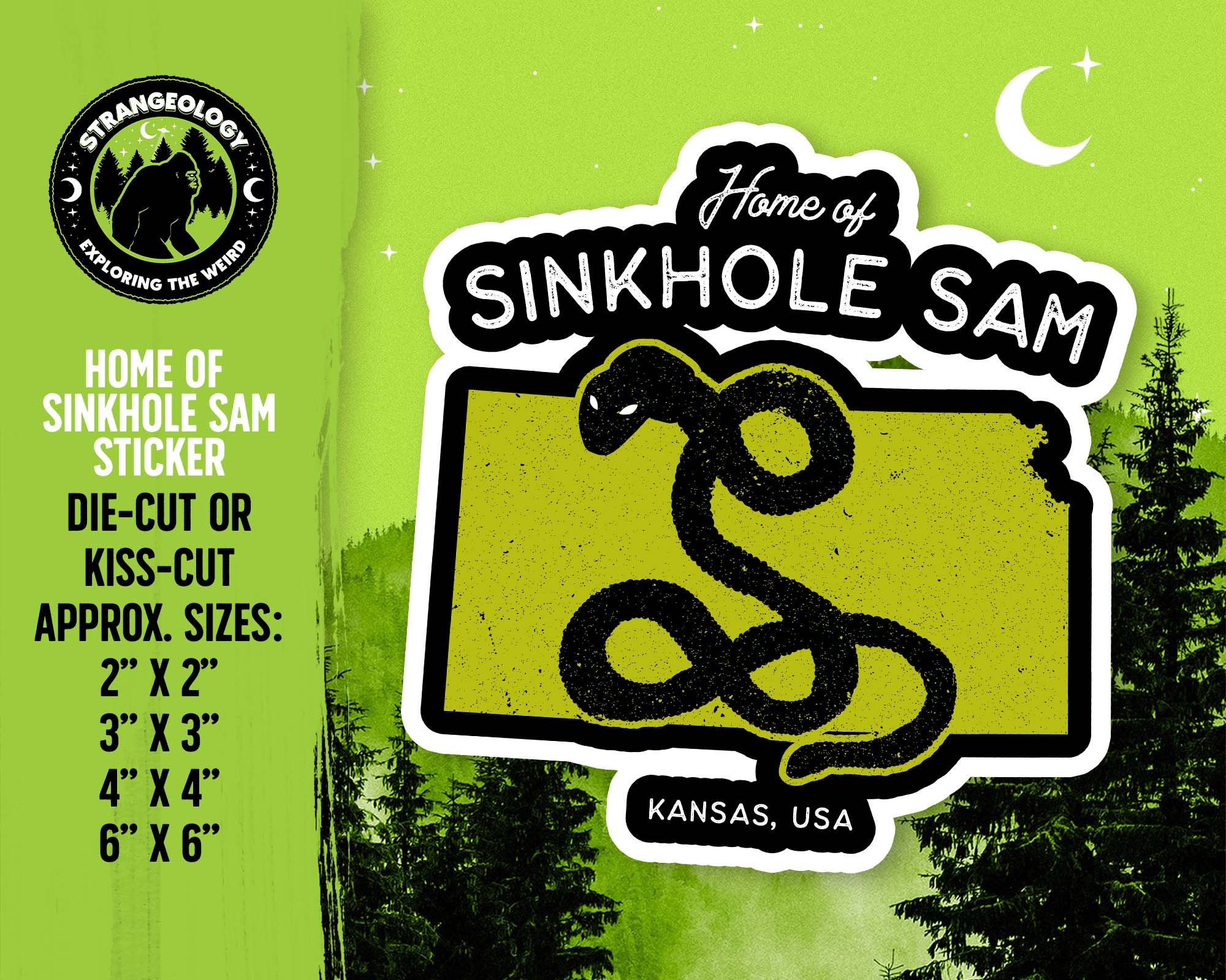 Home of the Sinkhole Sam Kansas USA // Cryptid Sticker - Etsy