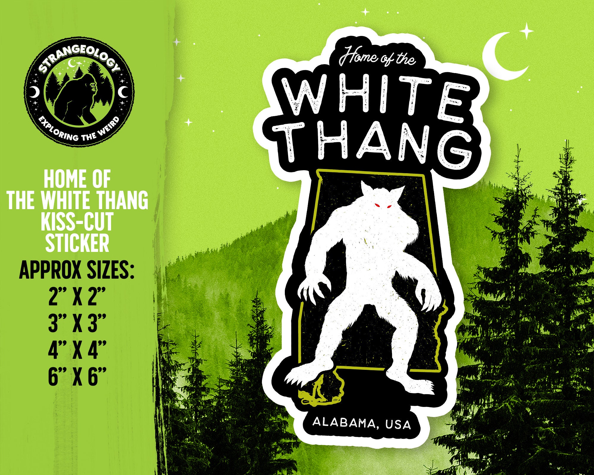 Home of the White Thang Alabama USA // Cryptid Sticker - Etsy