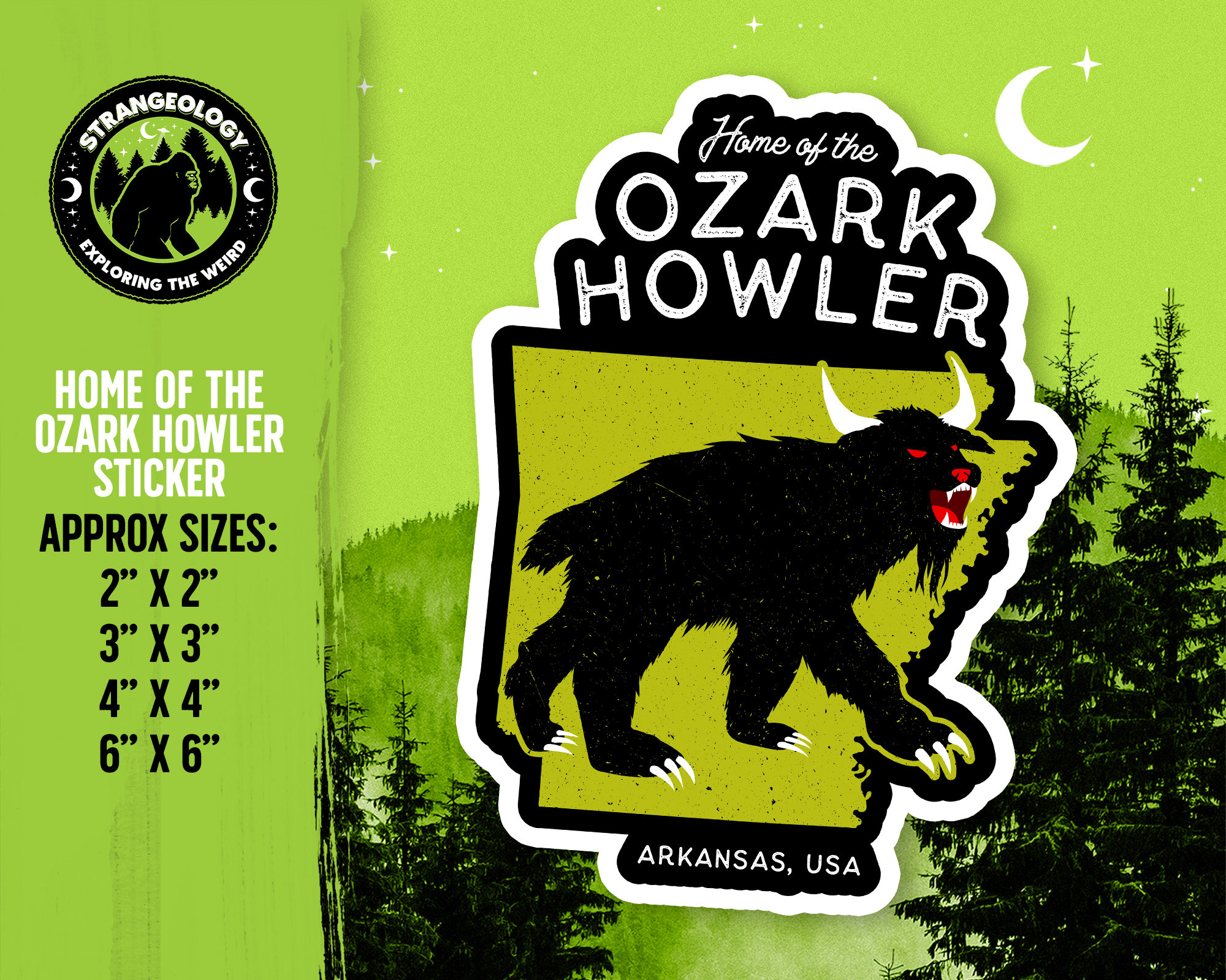 Home of the Ozark Howler Arkansas USA // Cryptid Sticker - Etsy