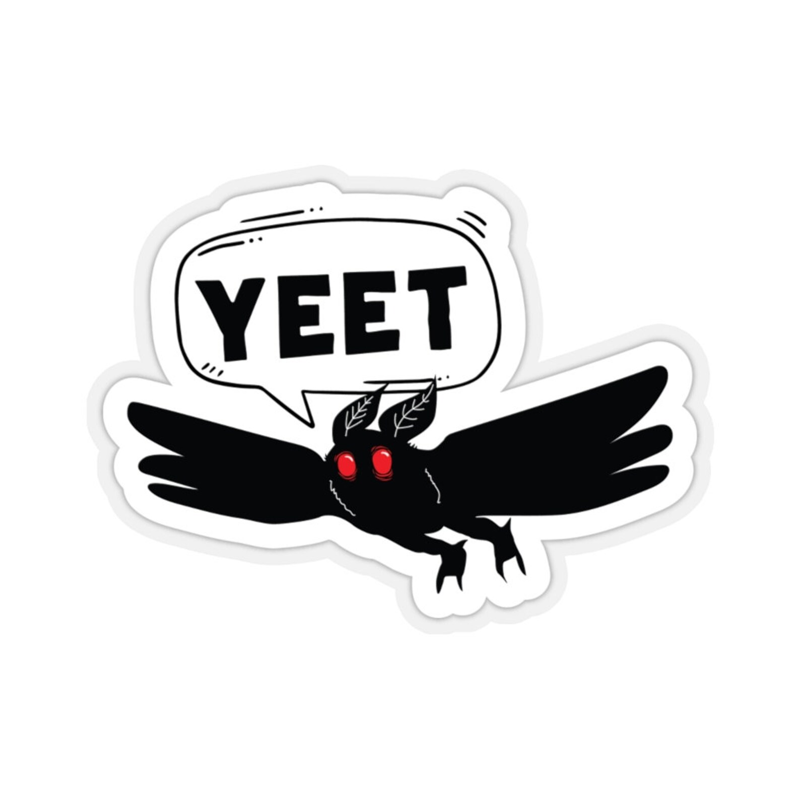 Mothman Says 'yeet!' Sticker // Cryptid Sticker, Merch, Accessories ...
