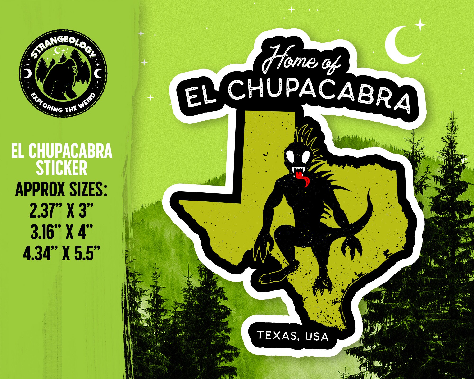Home of El Chupacabra Texas USA // Cryptid Sticker Merch - Etsy