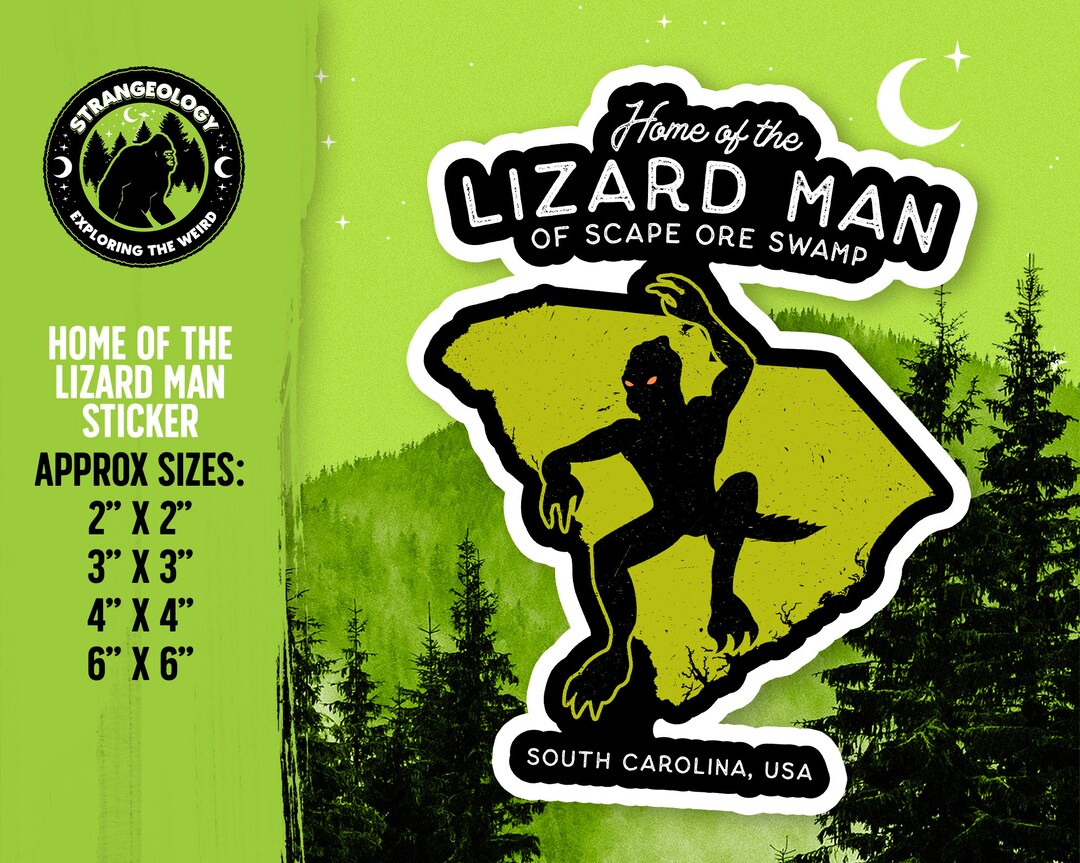 Lizard Man Sticker: South Carolina Cryptid Art - Etsy