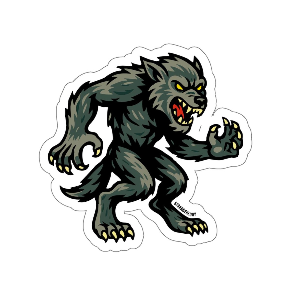 Die-cut Stickers, Dogman Werewolf Cryptid Paranormal Folklore Urban ...