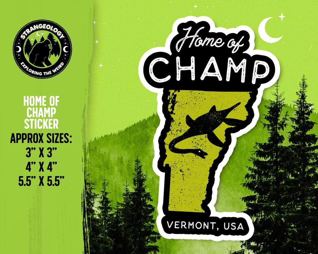 Home of Champ The Lake Monster Vermont USA Cryptid Sticker, Merch ...
