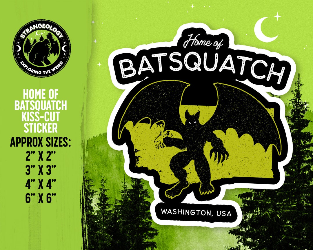 Home of Batsquatch - Washington, USA Cryptid // Cryptid Sticker, Merch ...