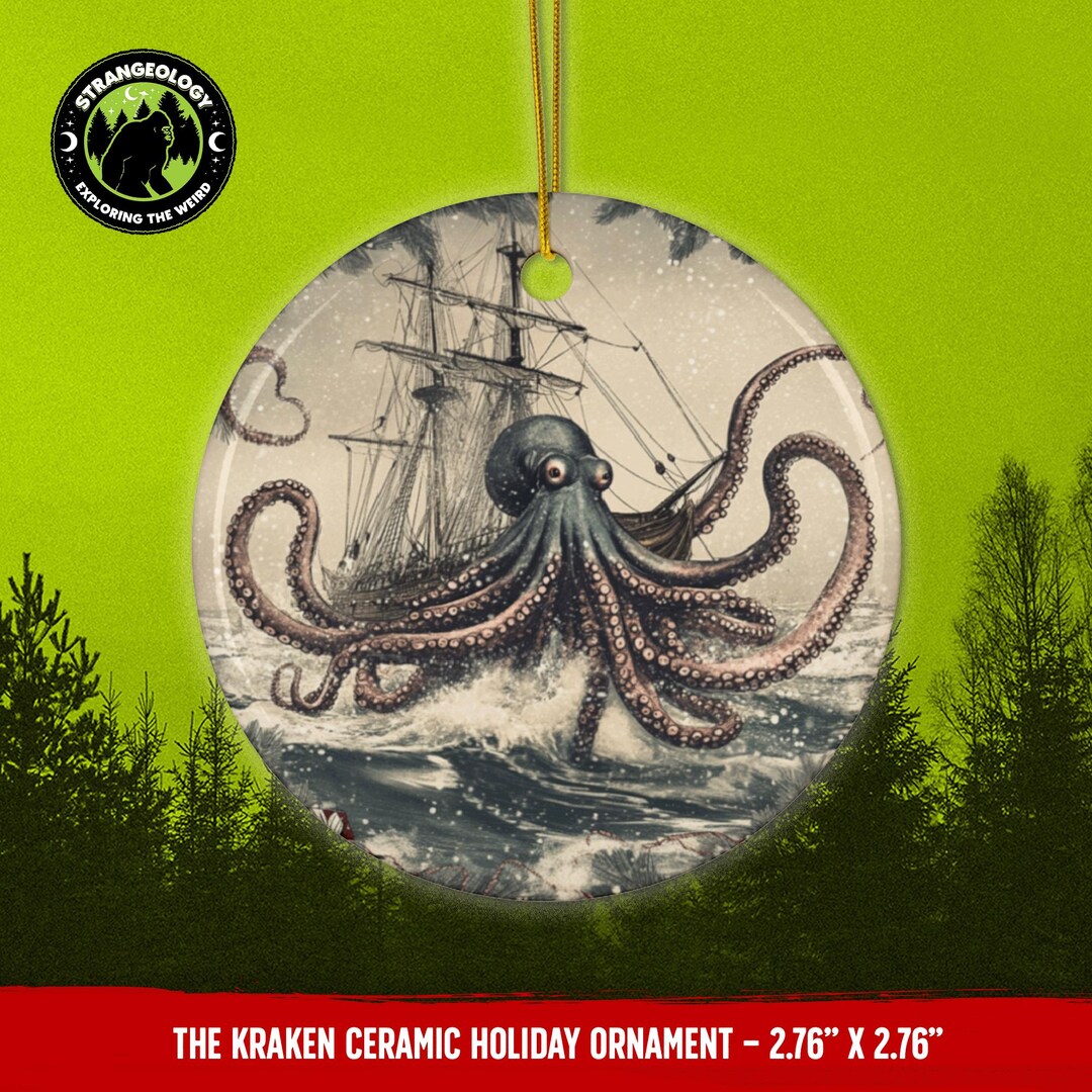 The Kraken Giant Octopus Holiday Christmas Ceramic Ornament, Cryptid ...