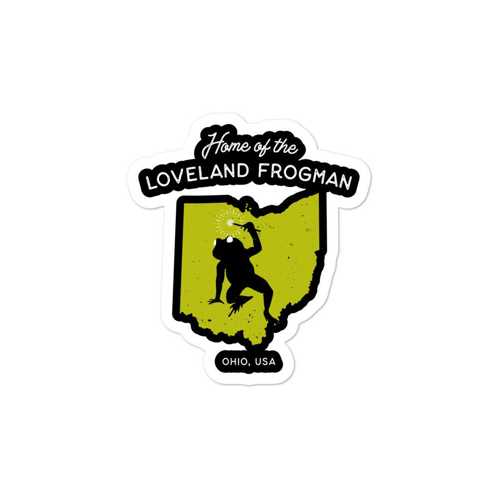 Home of the Loveland Frogman Ohio USA // Cryptid Sticker - Etsy