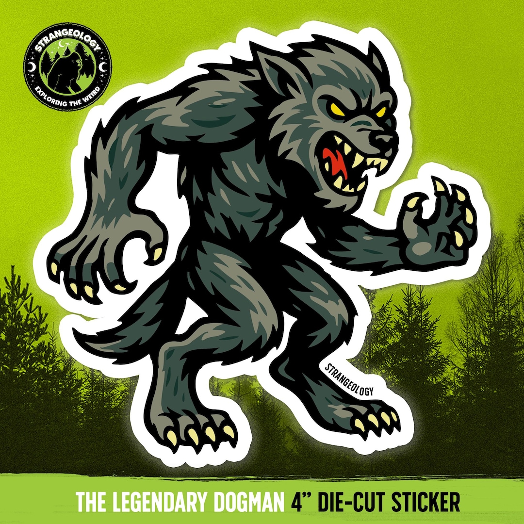 Die-cut Stickers, Dogman Werewolf Cryptid Paranormal Folklore Urban ...