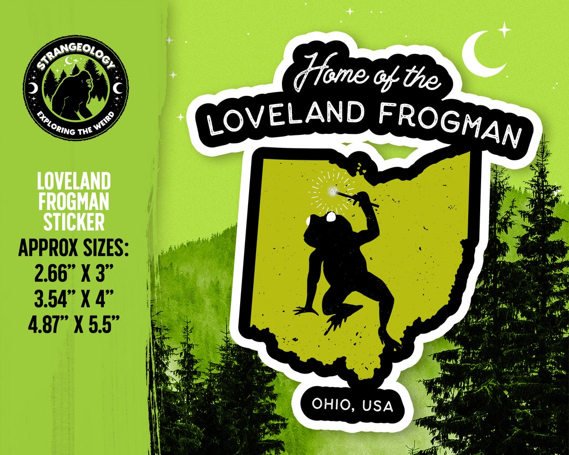 Home of the Loveland Frogman Ohio USA // Cryptid Sticker | Etsy