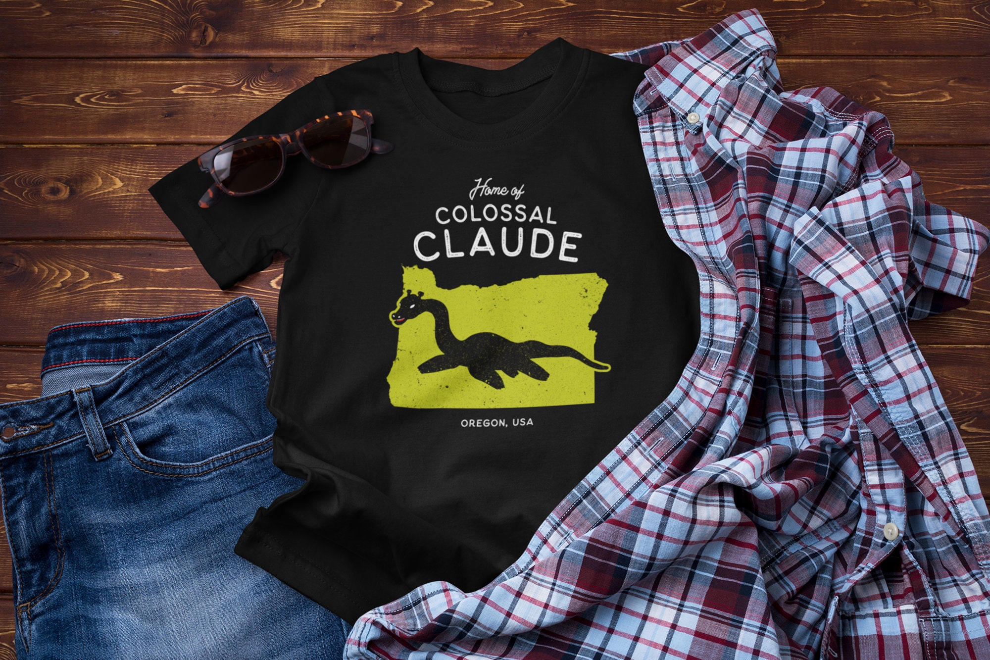Home of Colossal Claude Oregon USA // Unisex T-shirts - Etsy