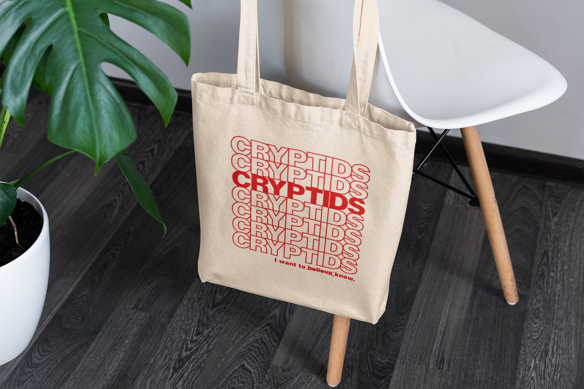 Cryptids Thank You Bag Parody I Want to Know Canvas Tote Bag / - Etsy