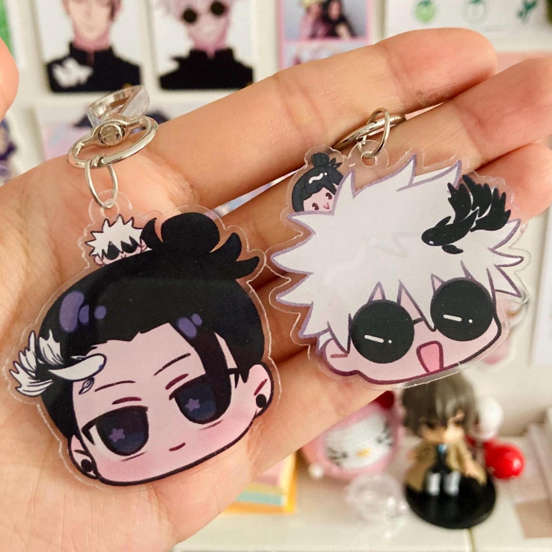 Cute Sorcerer Satosugu Keychain 2'' | Acrylic Keychain | Chibi Double ...