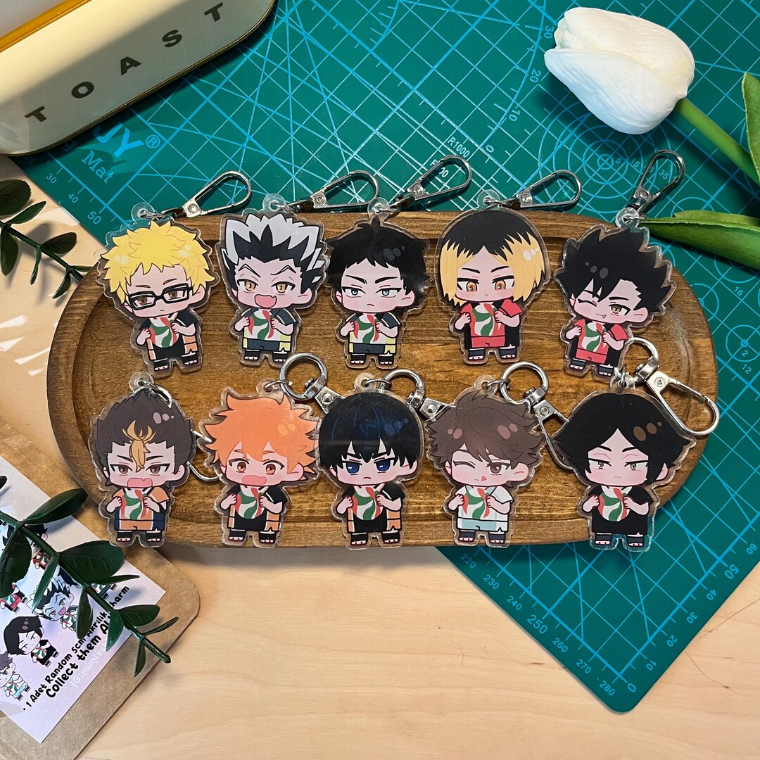 Chibi HQ Volleyball Anime Keychains | 5cm Double Sided Acrylic Anime ...
