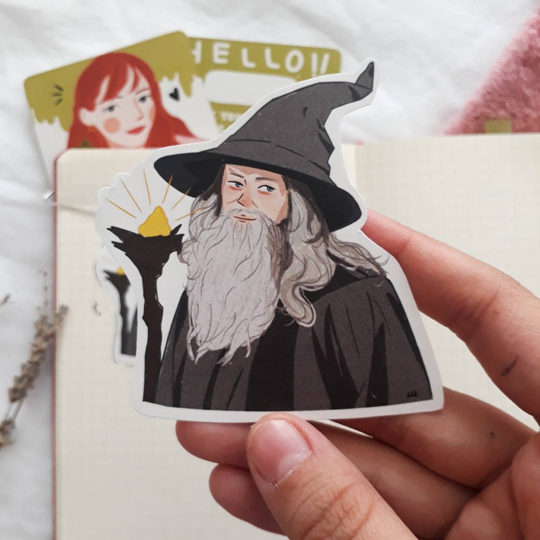 LOTR Gandalf the Grey Sticker Lord of the Rings Sticker, Original Art ...