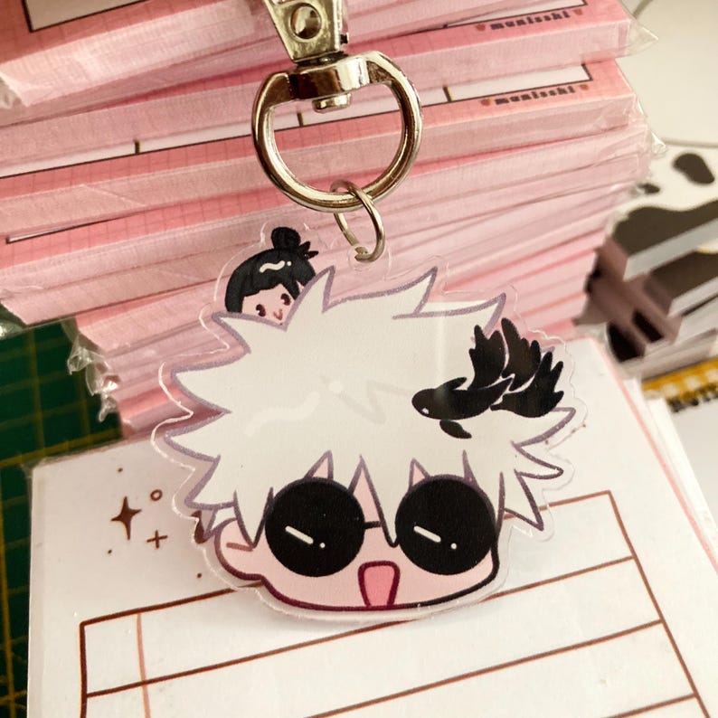 JJK Satosugu Duo Keychain 2'' Gojo and Geto Acrylic Keychain Chibi ...