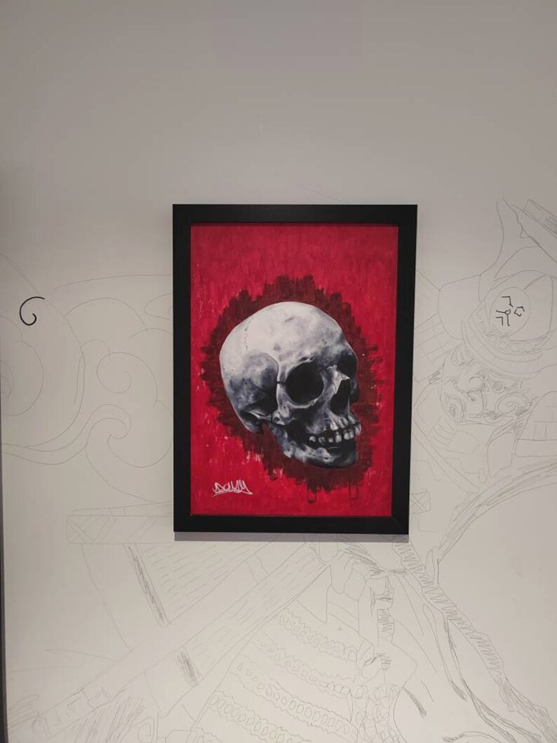 Realistic Skull Original Painting Red Skull Skull - Etsy