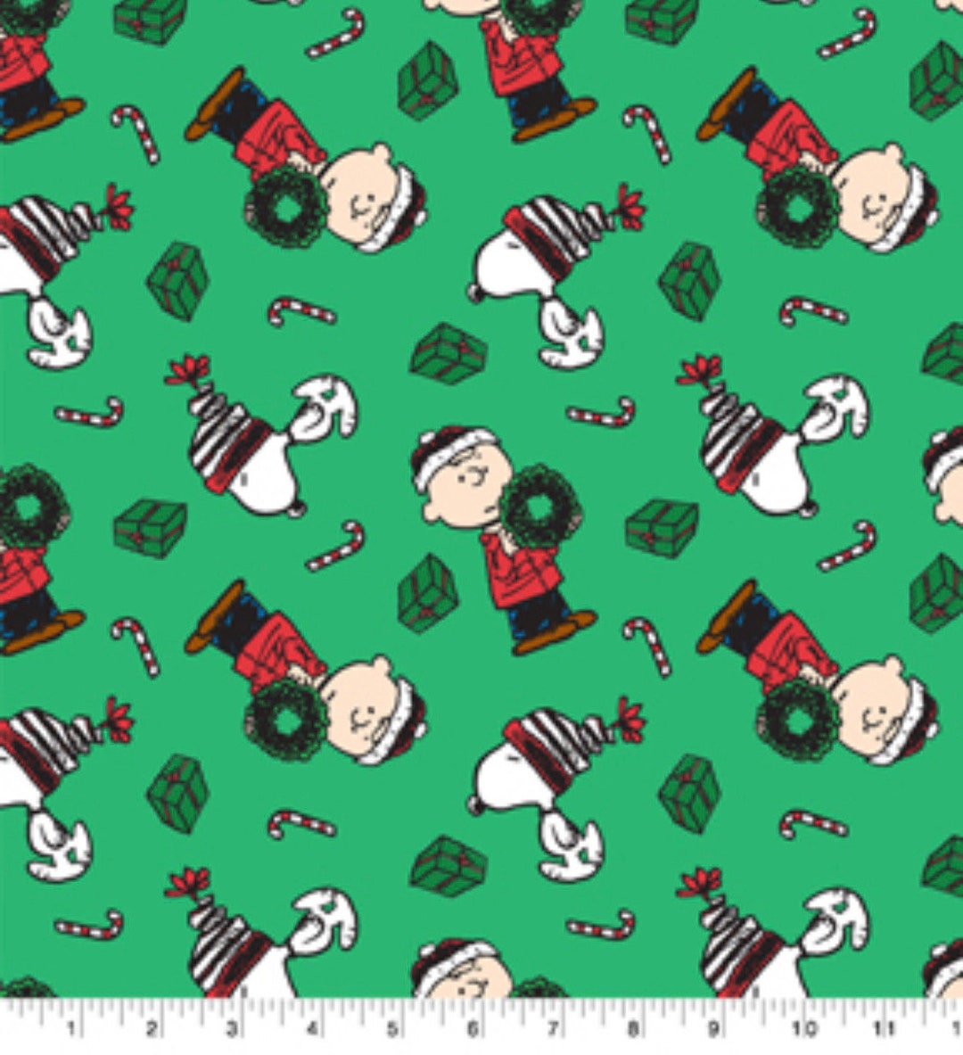 End of Bolt - Peanuts Classic Christmas Cotton Fabric- 100% Cotton - - Etsy