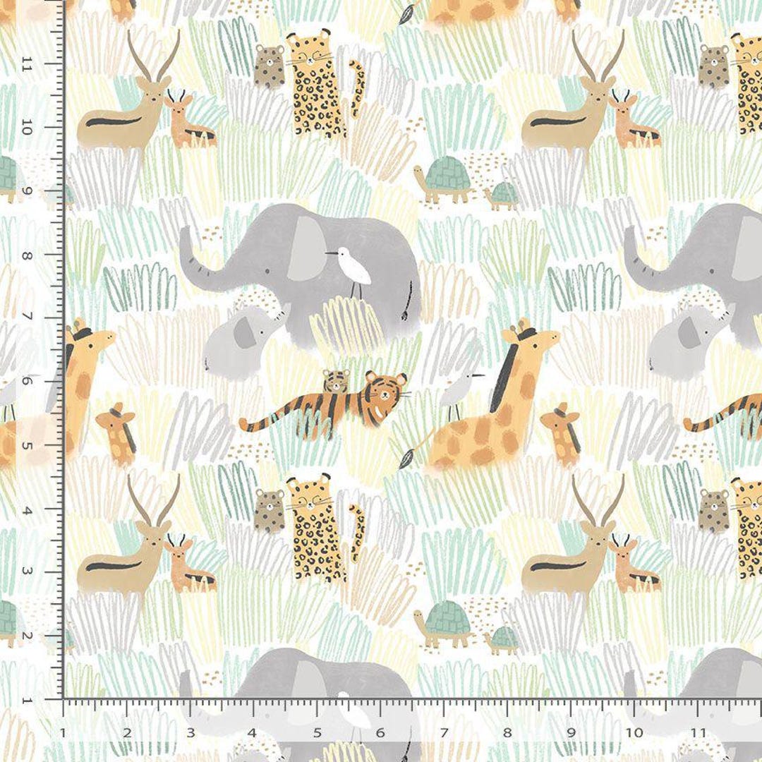 Grasslands Nursery Noah’s Ark Fabric - 100% Cotton - Continuous Cuts Ds ...