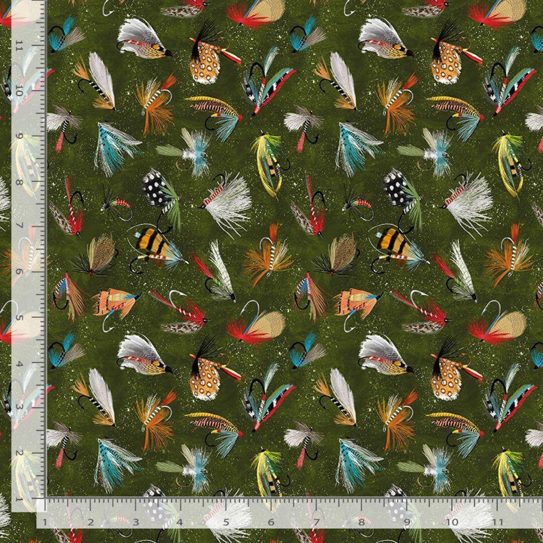 Fly Fishing Lures 100% Cotton Fabric Tt-gail CD3480 Hunter - Fly ...