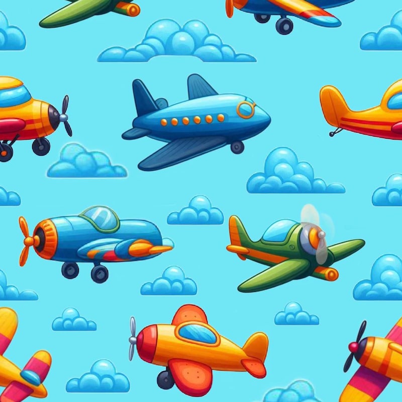 Blue Clouds Cotton Fabric - Etsy