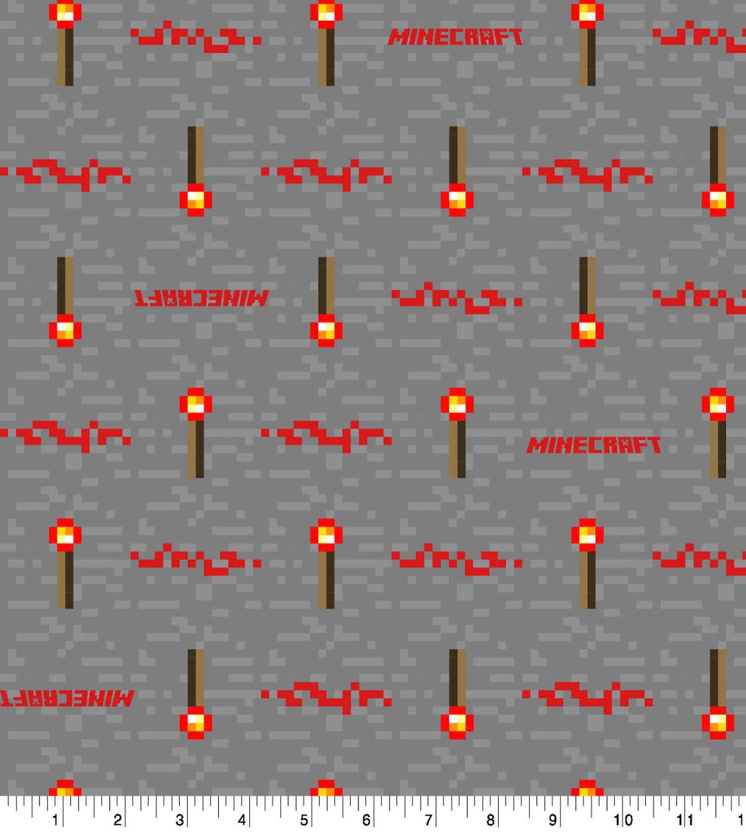 Minecraft Logotoss Cotton Fabric- 1/4 Yard, 1/2 Yard, Continuous Cuts ...