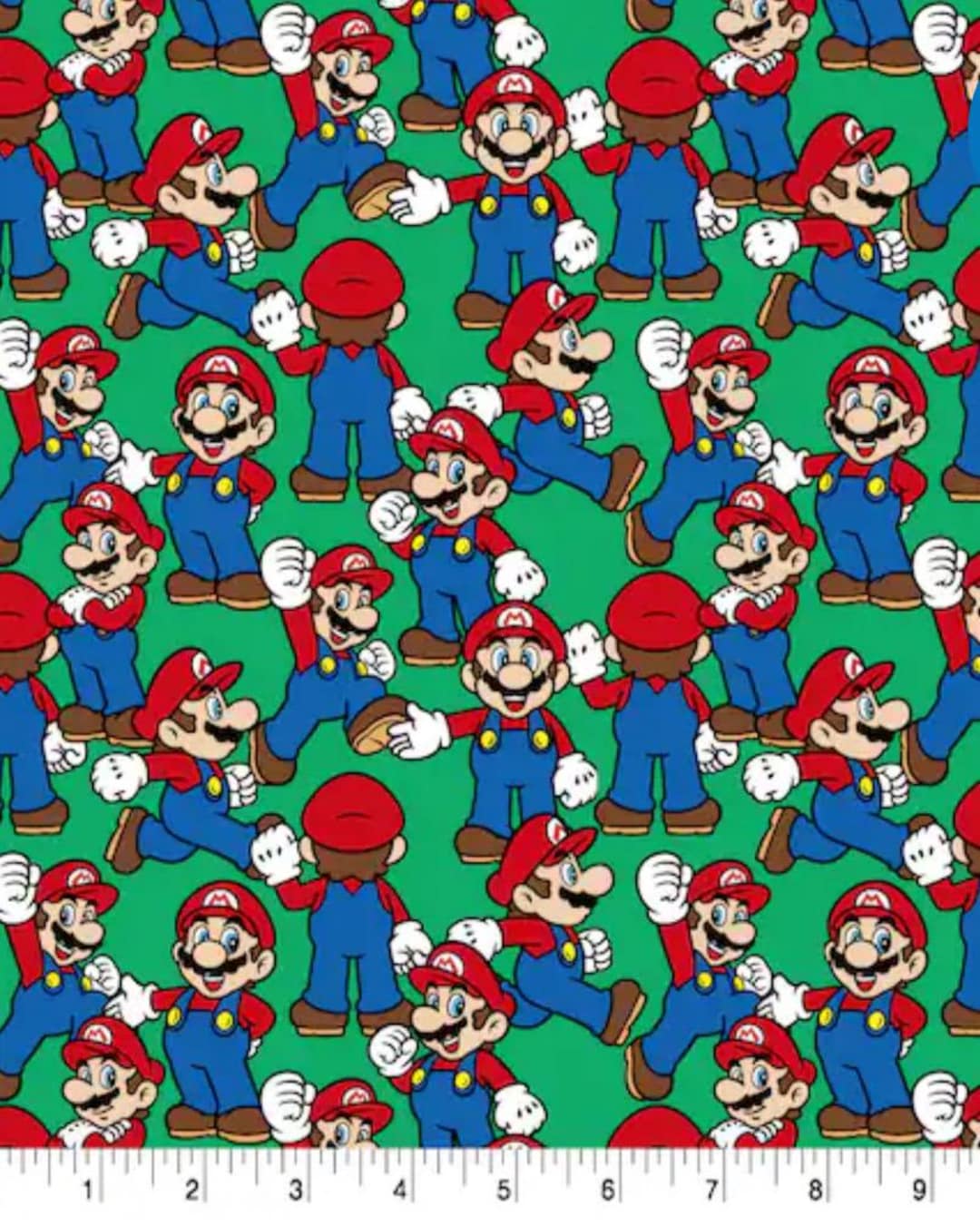 Super Mario Toss Fabric - 100% Cotton Fabric - Continuous Cuts - Fat ...