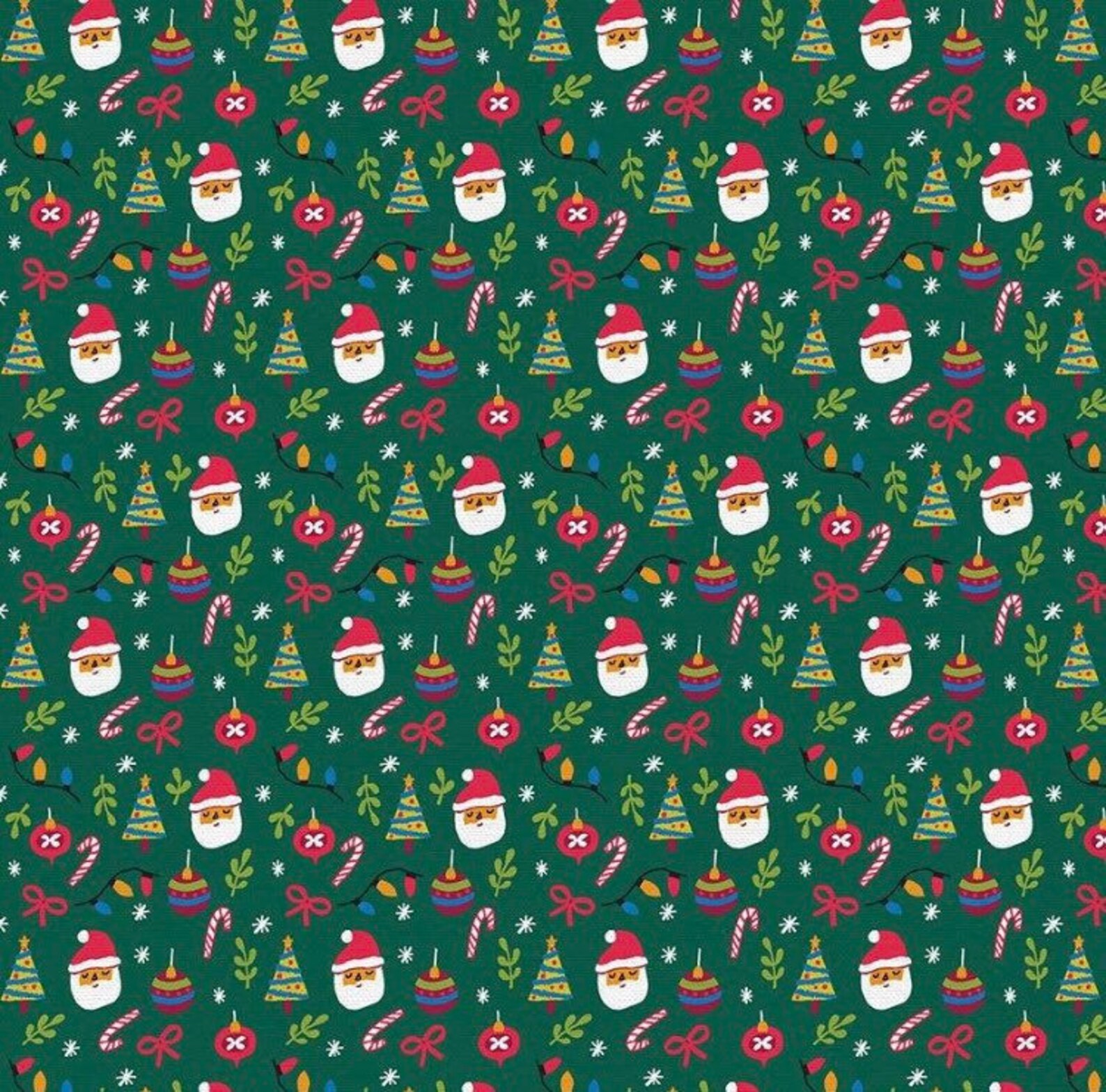 Christmas Mini Santa Holiday Fabric - Christmas Sweater by Paintbrush ...