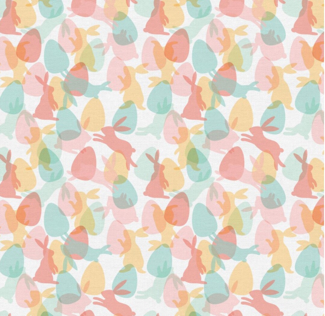 Easter Bunny Hop Cotton Fabric- Fat Quarters- 100% Cotton- Continuous ...