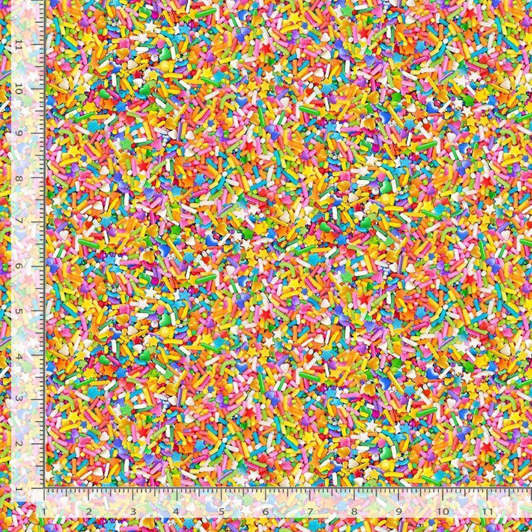Rainbow Sprinkles Novelty Cotton Fabric - 100% Cotton Tt-food CD3783 ...