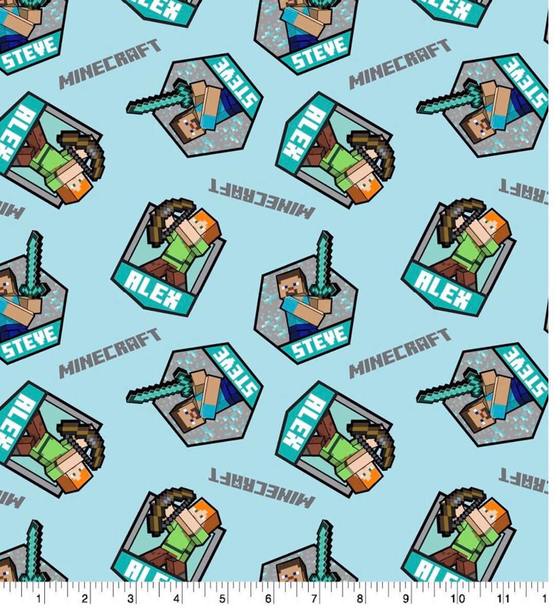 Minecraft Steve and Alex Badges Fat Quarters - 100% Cotton - - Etsy