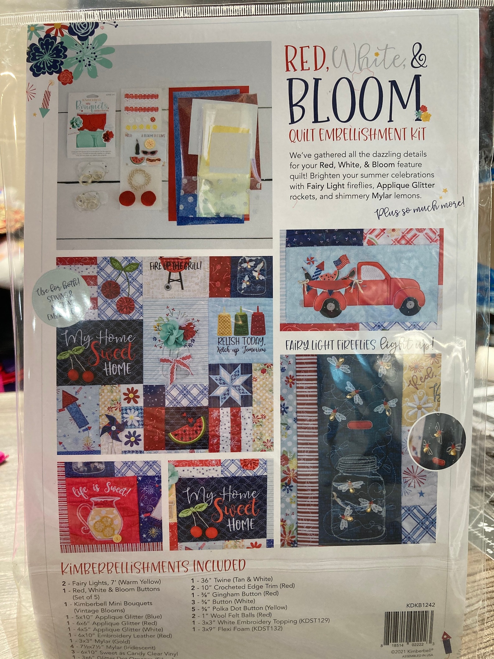 KIDKB1242 Red White & Bloom Embellishment Kit-designers: Kim - Etsy