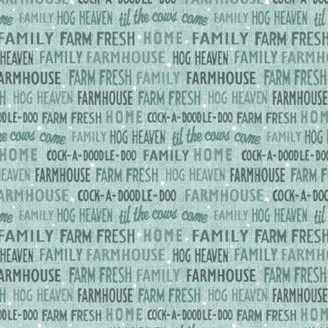 Farm Fresh Words Cotton Fabric- by the 1/4, 1/2 Yard- Continuous Cuts ...