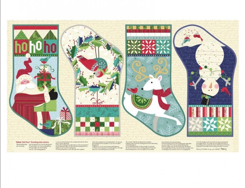 Christmas Stocking Panel Fabric Panel 24x42 - Etsy