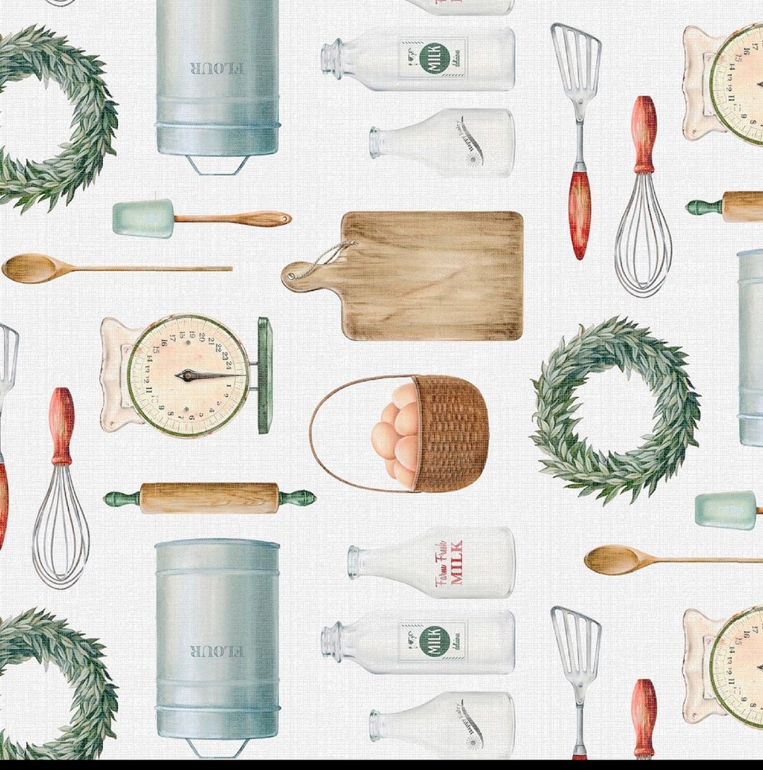 Farm House Cotton Fabric- by the 1/4, 1/2 Yard- Continuous Cuts- Fat ...