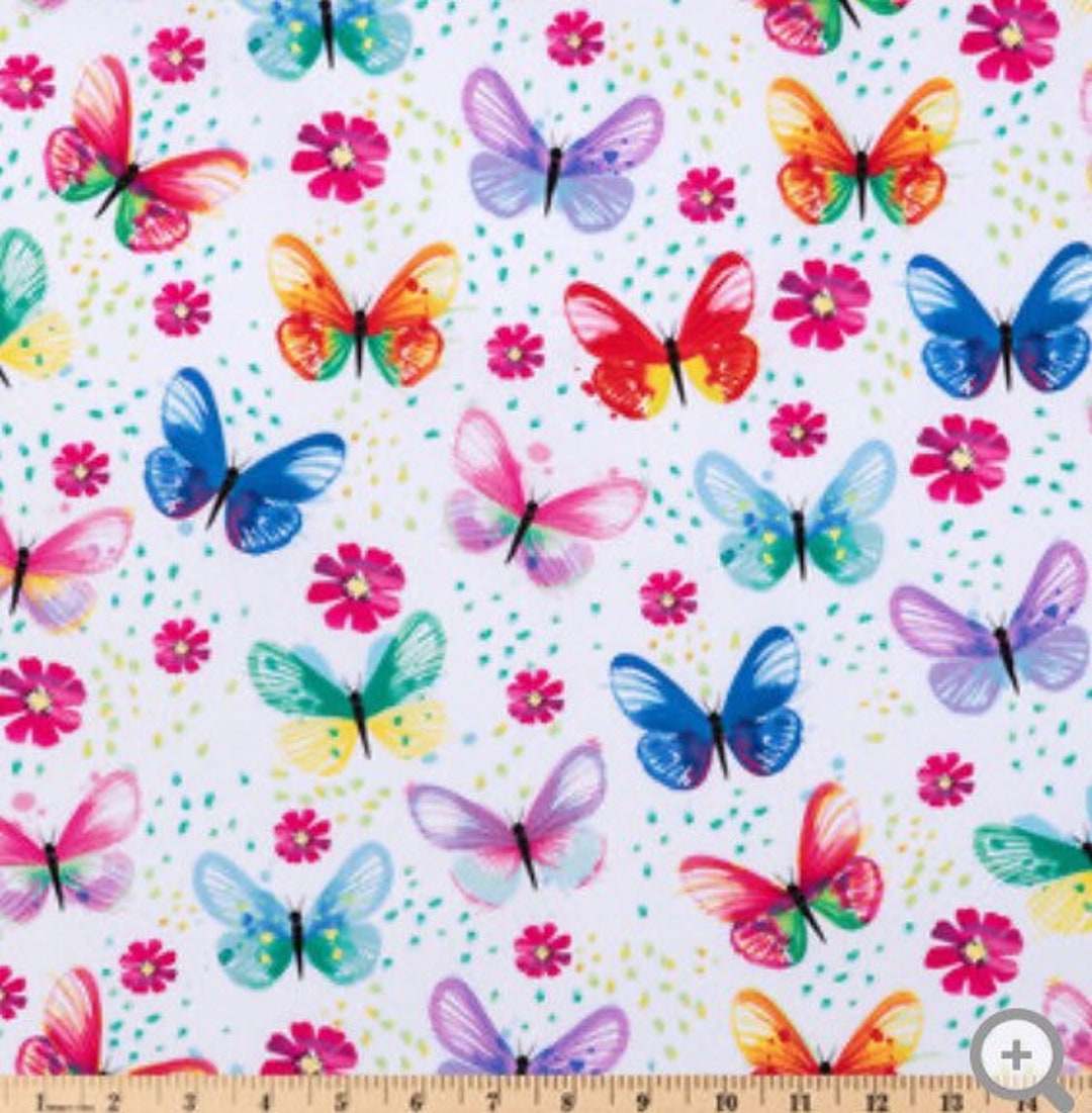 Watercolor Butterflies- Fat Quarter - 100% Cotton - Etsy