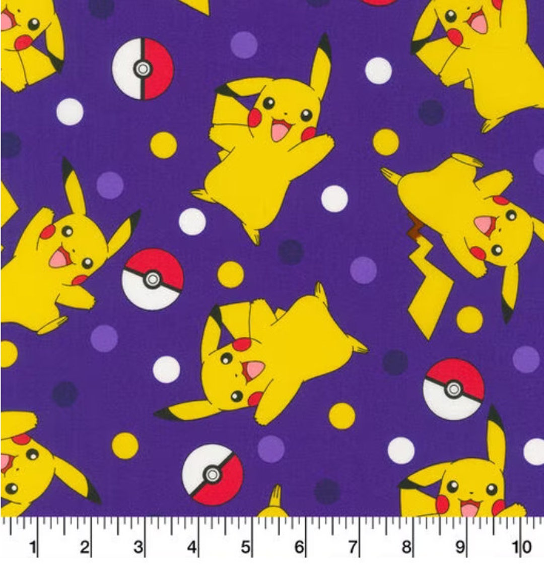 Pokémon Friends Pikachu Ball Cotton Fabric Robert Kaufman by the 1/4 ...