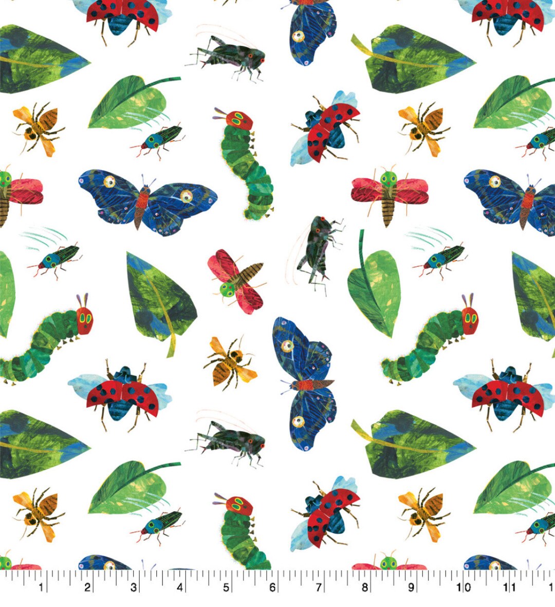 Eric Carle Caterpillar Fabric 1/4 Yard, 1/2 Yard, Remnant Fat Quarter ...