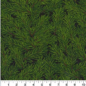 Fabric Traditions - Green Tree Branches Christmas Cotton Fabric Cotton ...