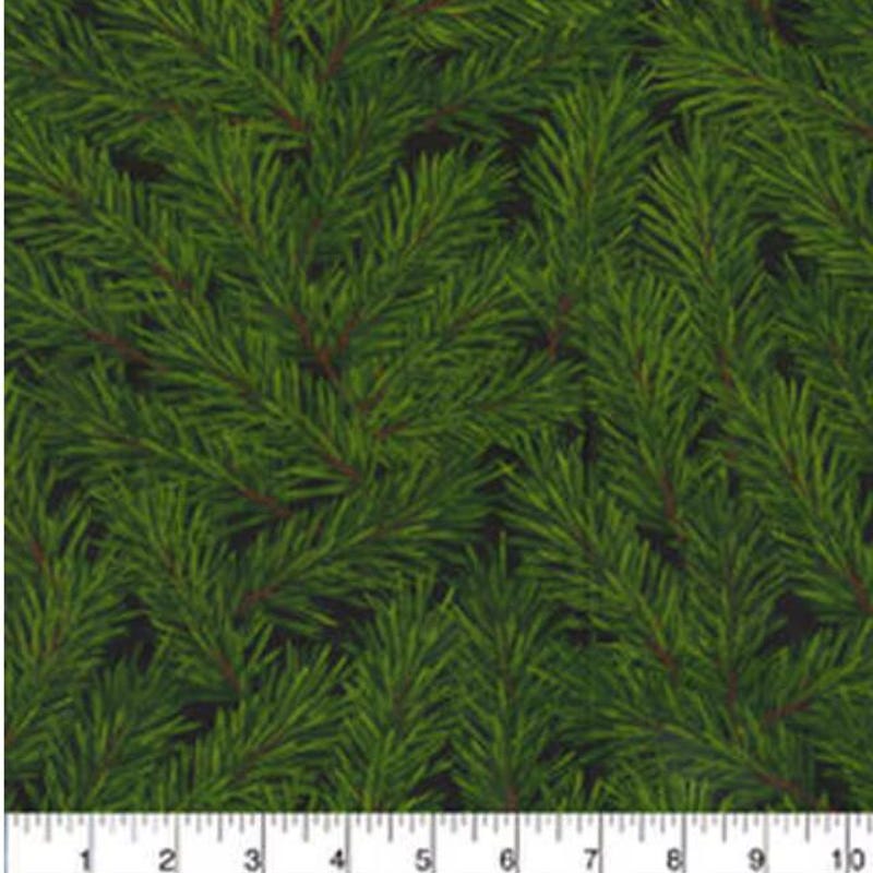 Green Pine Bough Cotton Fabric - Etsy