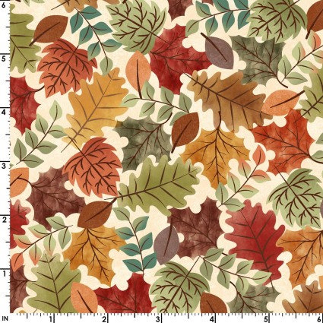 Hello Autumn Leaf Pile Cotton Fabric Maywood Studios - Continuous Cuts ...