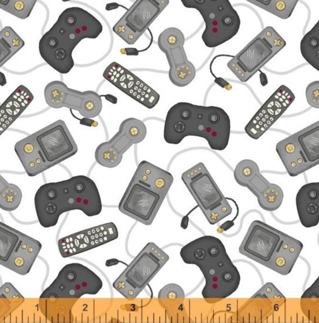 Game on Fabric Video Game Controllers 100% Cotton 1/4 Yd - Etsy