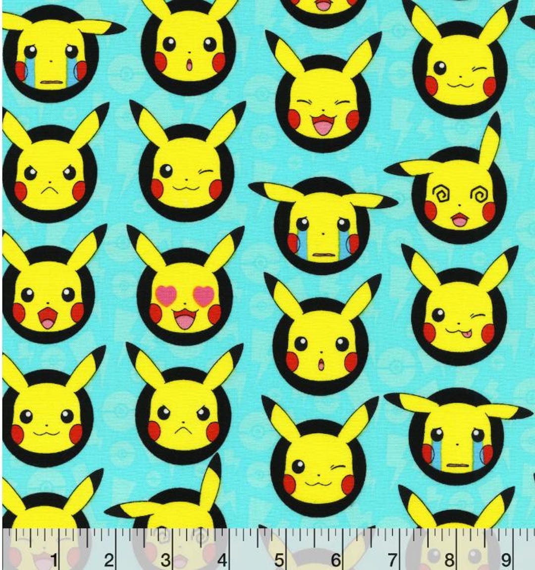 Pokémon™ Moody Pikachu Cotton Fabric- Robert Kaufman -by the 1/4 Yard ...