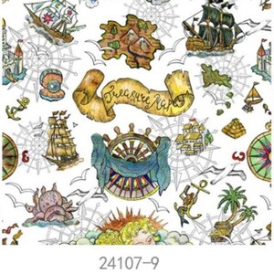 Pirate Treasure Map Cotton Fabric 100% Cotton - Fabric - Continuous ...