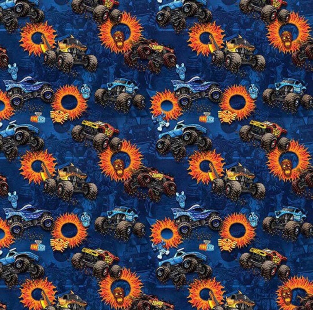 Monster Jam Monster Truck Fabric 100% Cotton Fat Quarters - Etsy