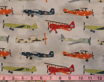 Blue Abstract Airplane Fabric Fun Airplanes on White Sky by - Etsy